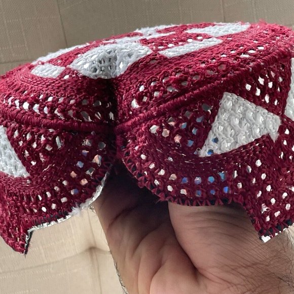 Accessories | Handmade Men Hat Traditional Ethnic Maroon Redwhite ...